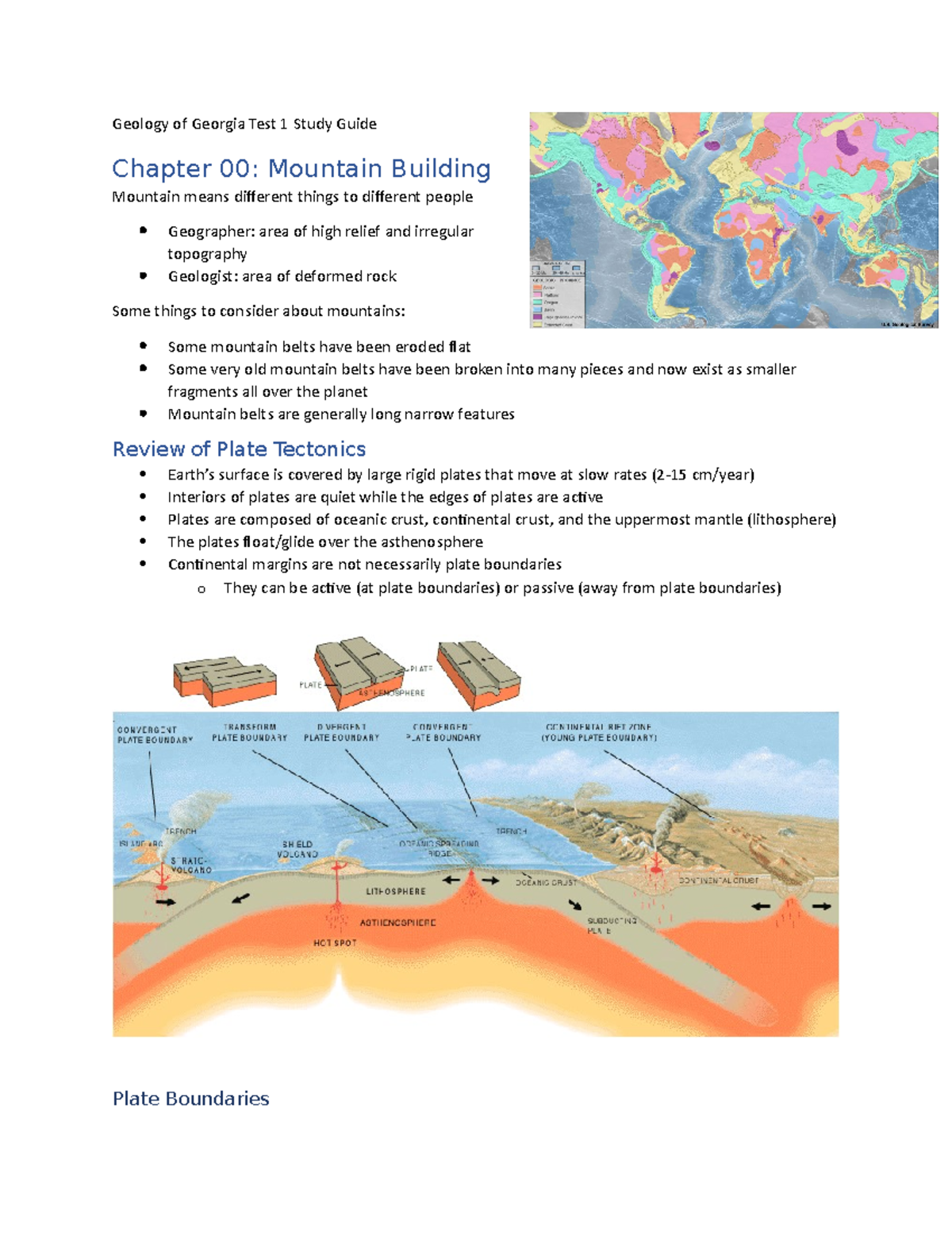 Test 1 Study Guide - Geology of Georgia Test 1 Study Guide Chapter 00 ...
