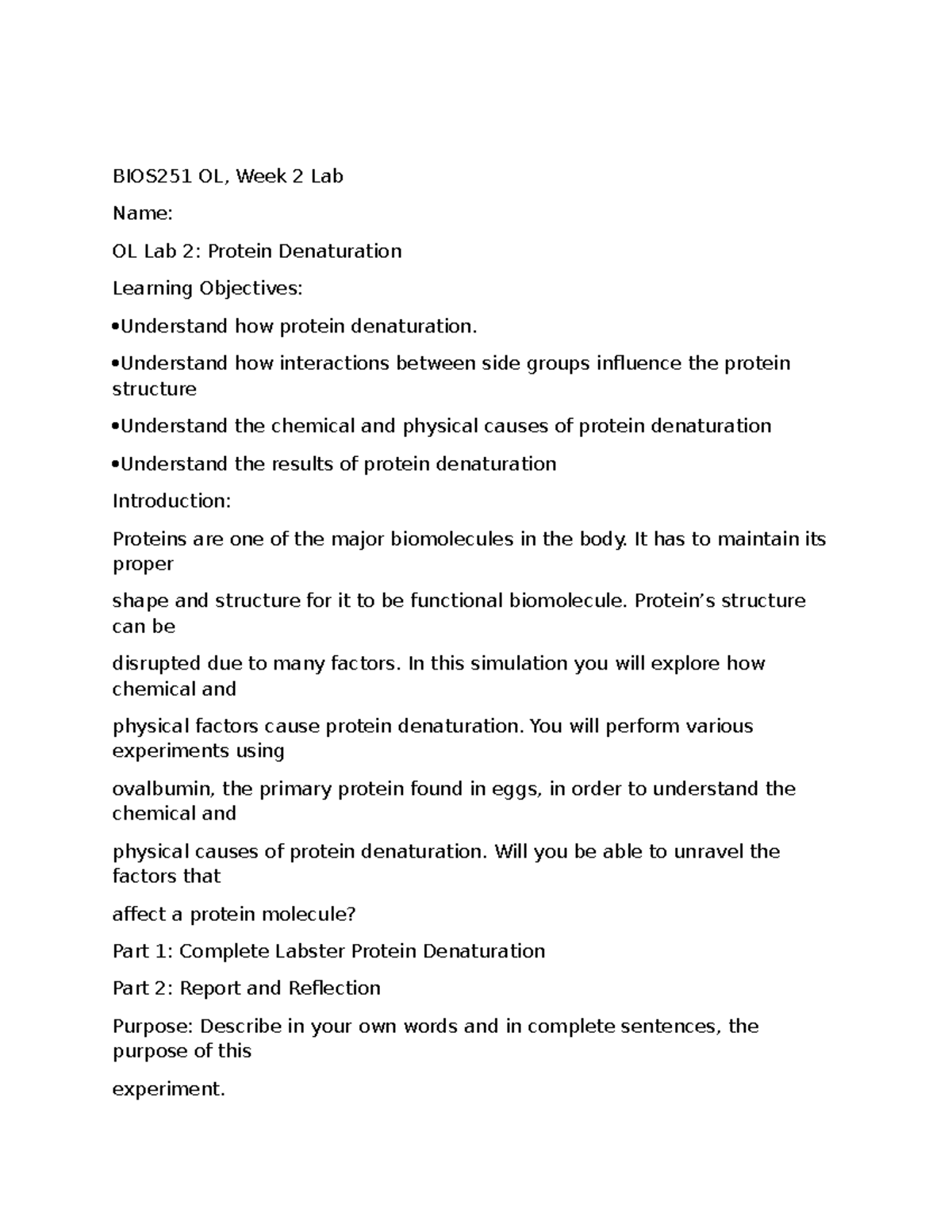 BIOS251 OL - bio 251 ol remediation - BIOS251 OL, Week 2 Lab Name: OL ...