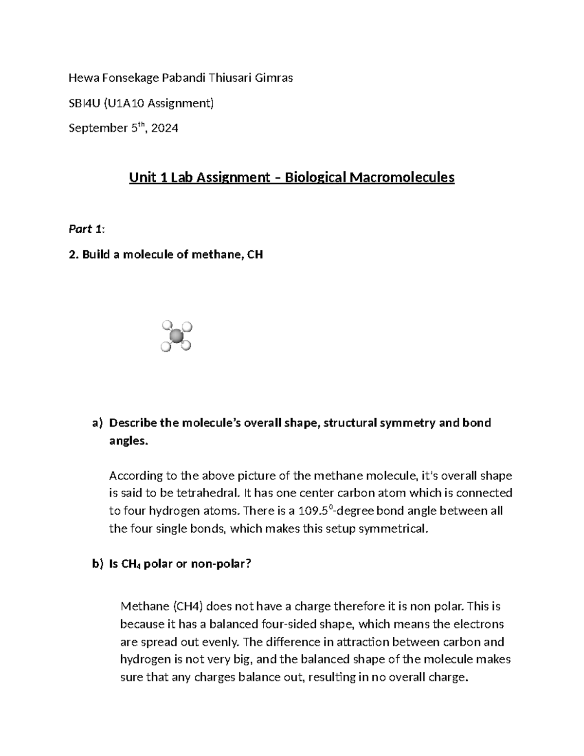 Bio assignment - biological macromolecules - Hewa Fonsekage Pabandi ...