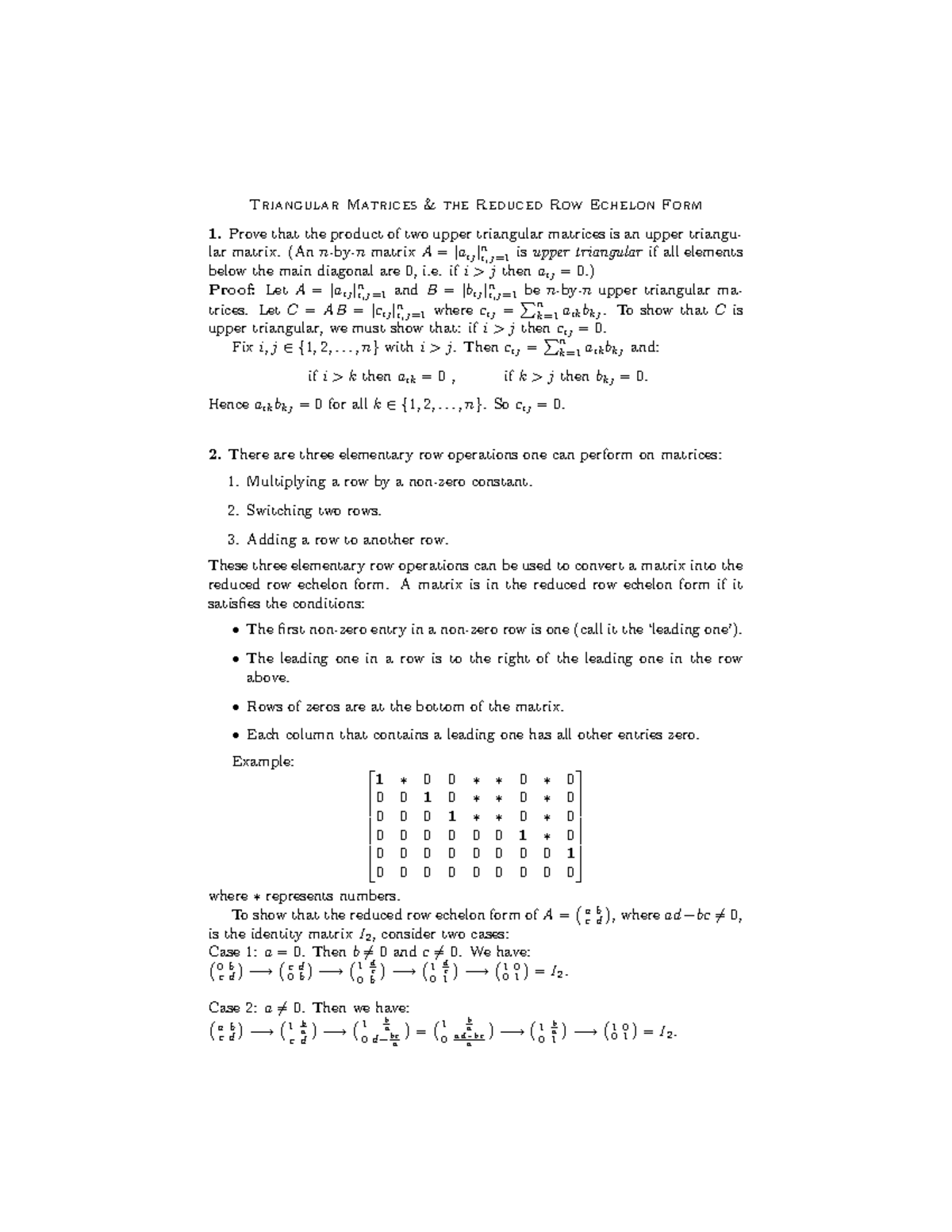Addendum 5 - No description is needed - Triangular Matrices & the ...
