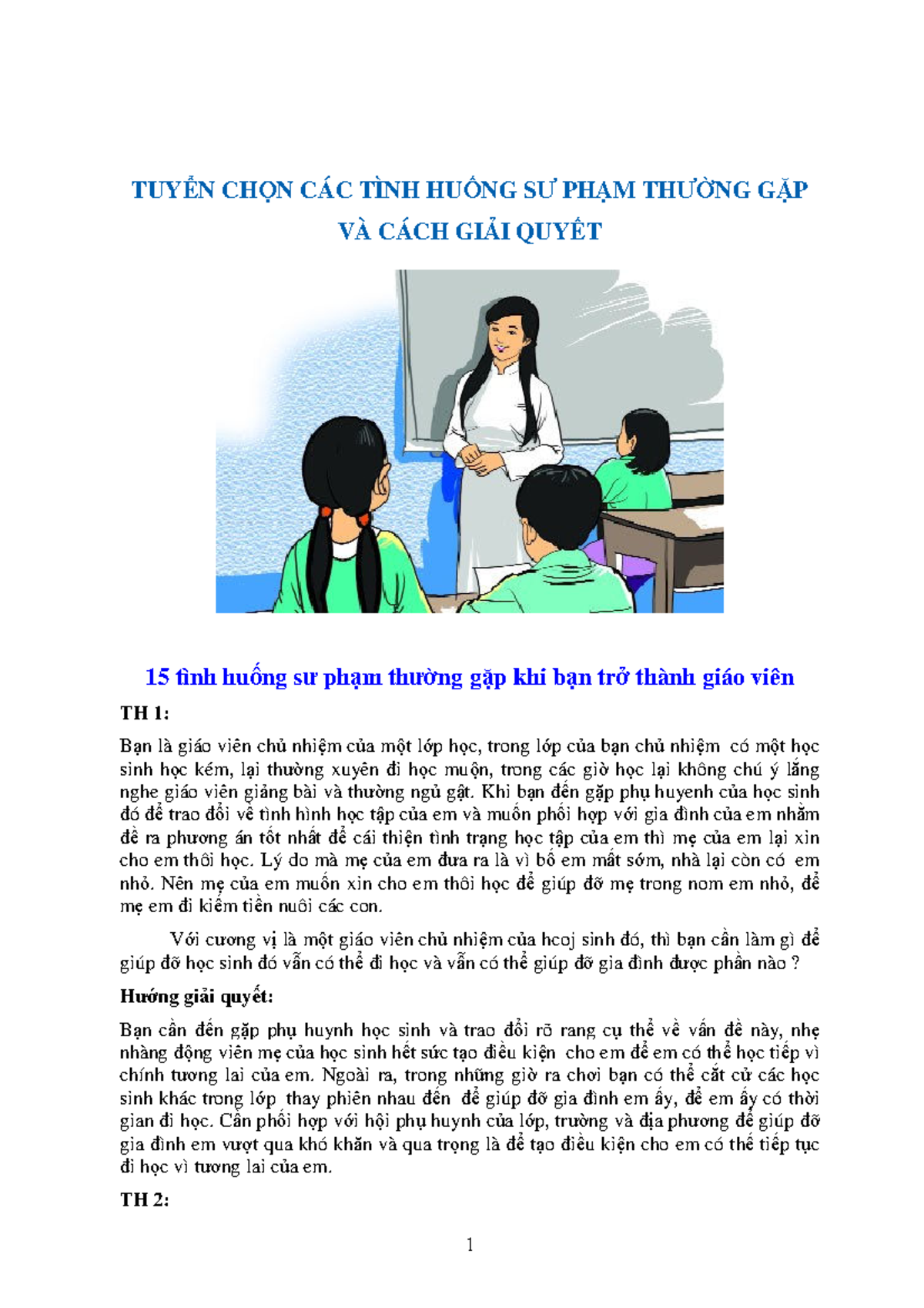 150-tinh-huong - 150 - TUYỂN CHỌN CÁC TÌNH HUỐNG SƯ PHẠM THƯỜNG GẶP VÀ ...