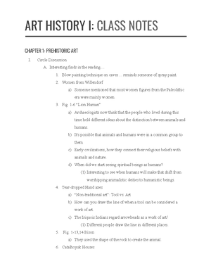 ART History II - Art Talks - ART HISTORY II: NOTES FROM LECTURE ART ...