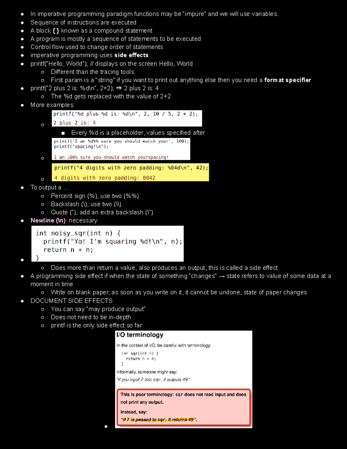 Cs100 Notes Lecture 1 - In imperative programming paradigm functions ...