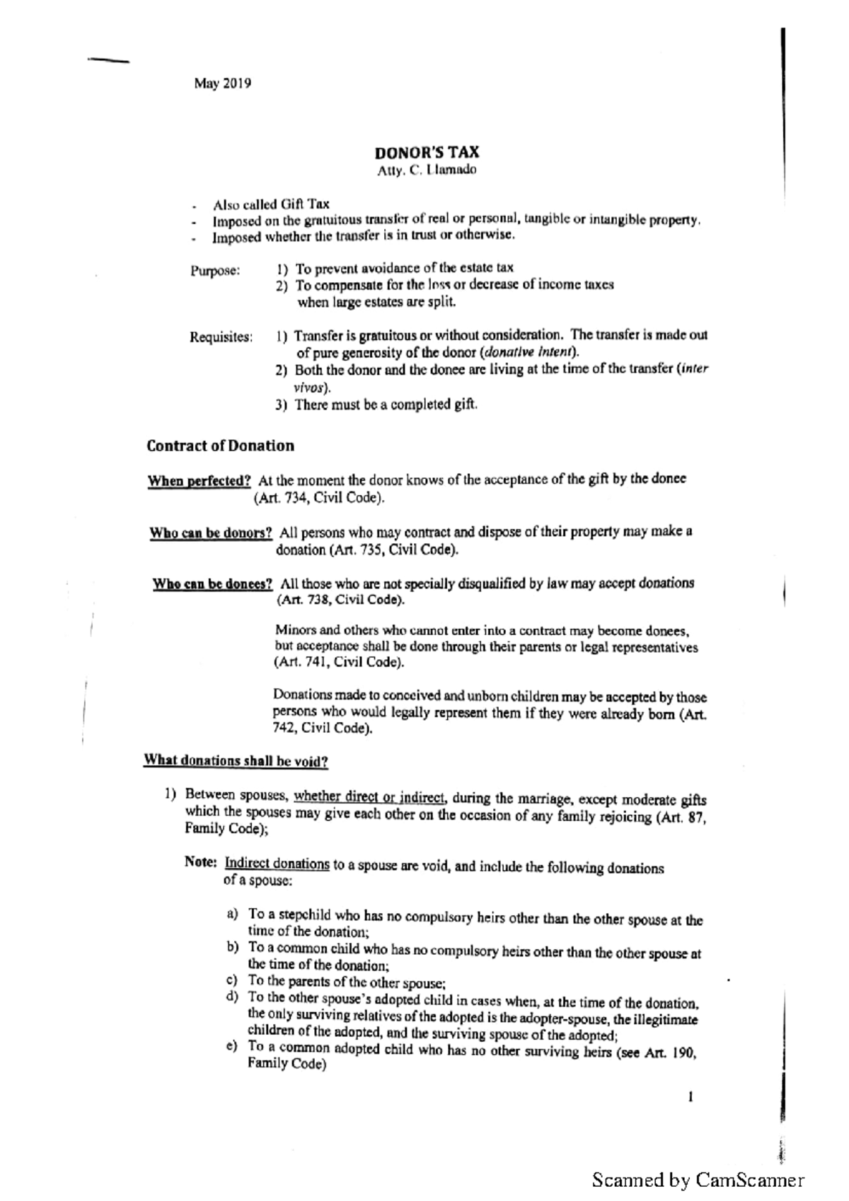 Donor's Tax for all BSA students - Bachelor of Science in Accountancy ...