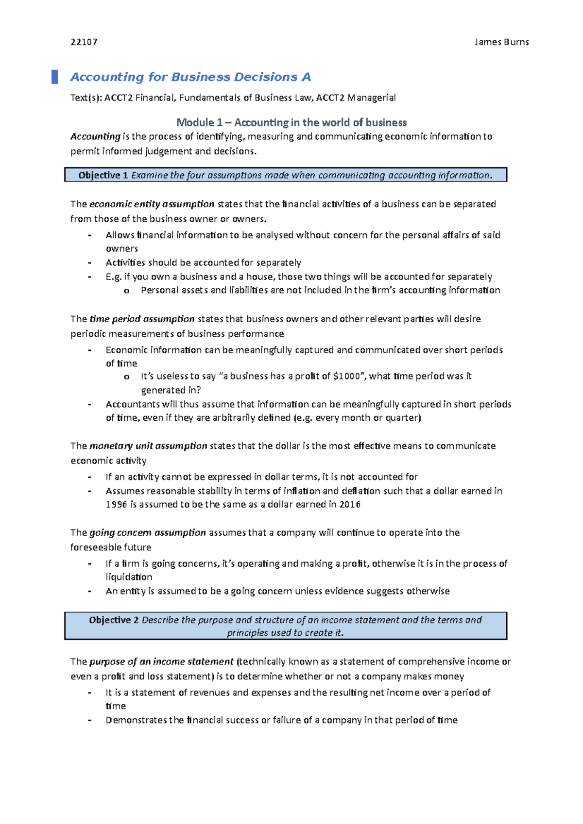 Acc-A-Notes - Lecture notes - Accounting for Business Decisions A Text ...