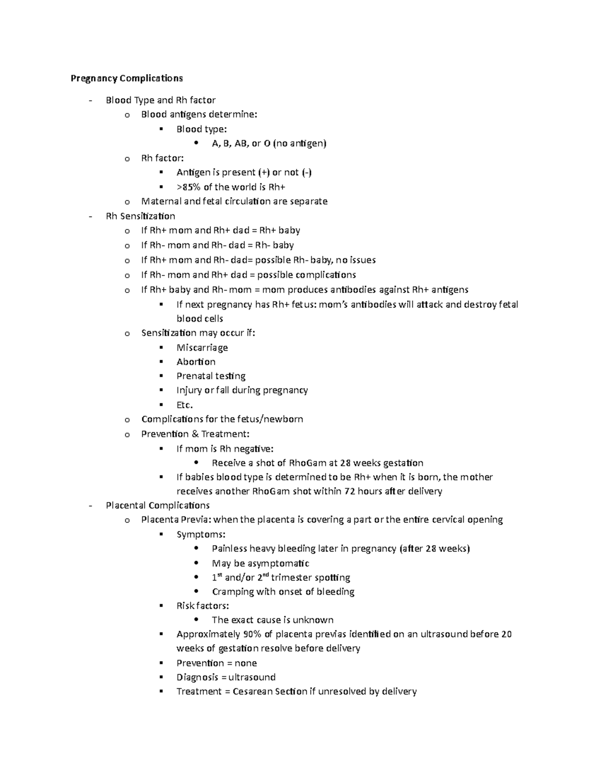 Pregnancy Complications - Pregnancy Complications Blood Type and Rh ...