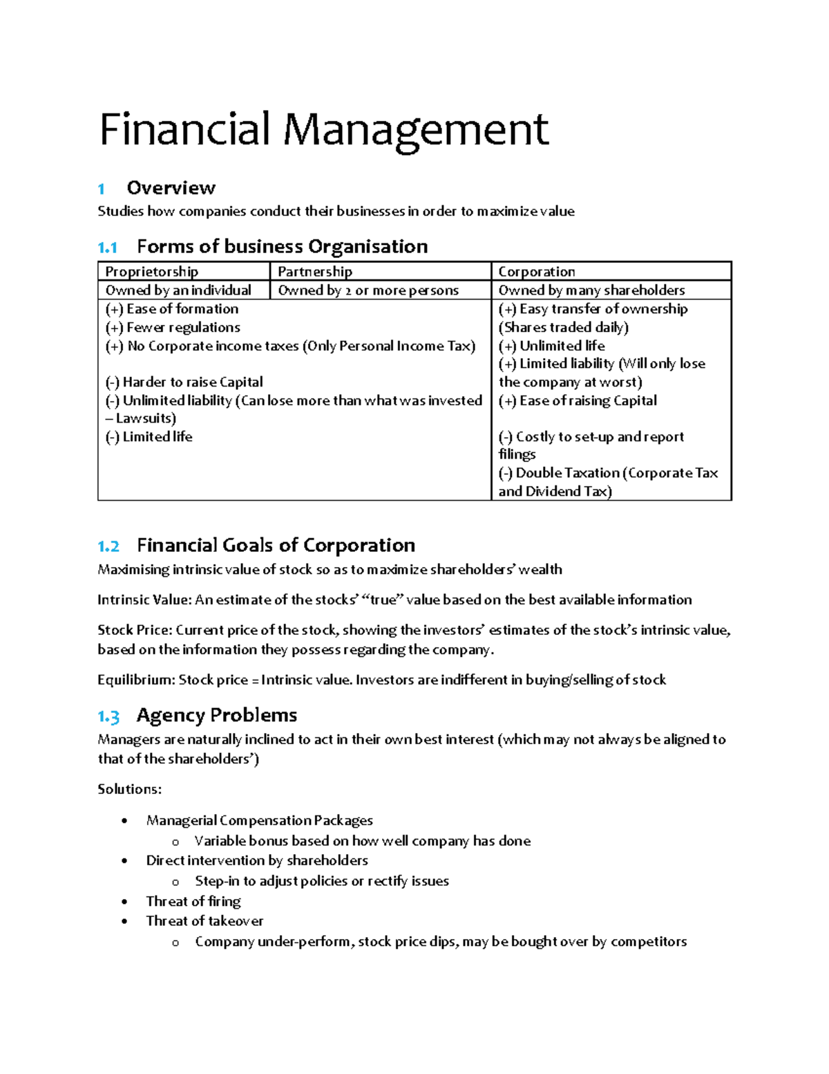 Financial Management Bible - Financial Management 1 Overview Studies ...
