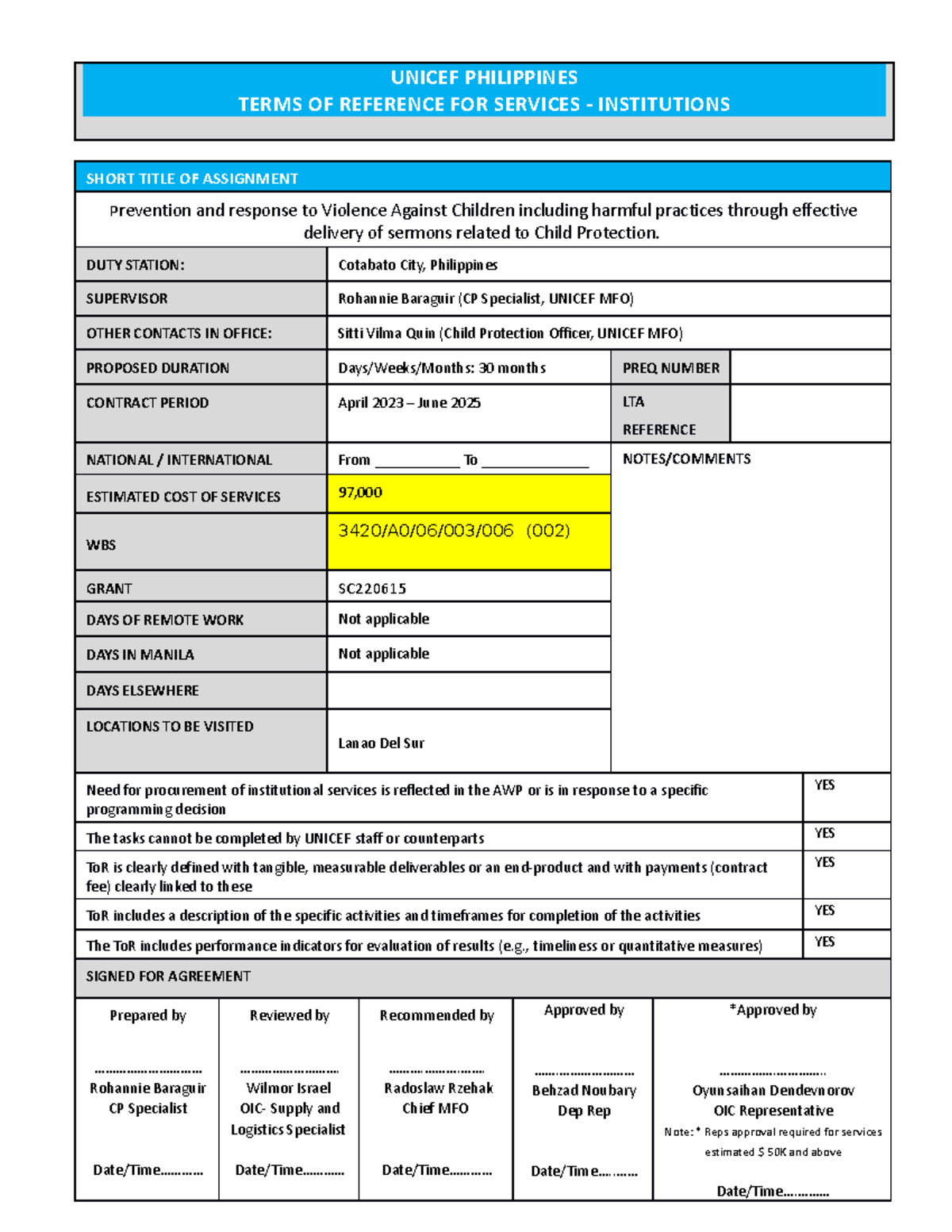 TOR Prevention and Response to VAC through sermons and community ...