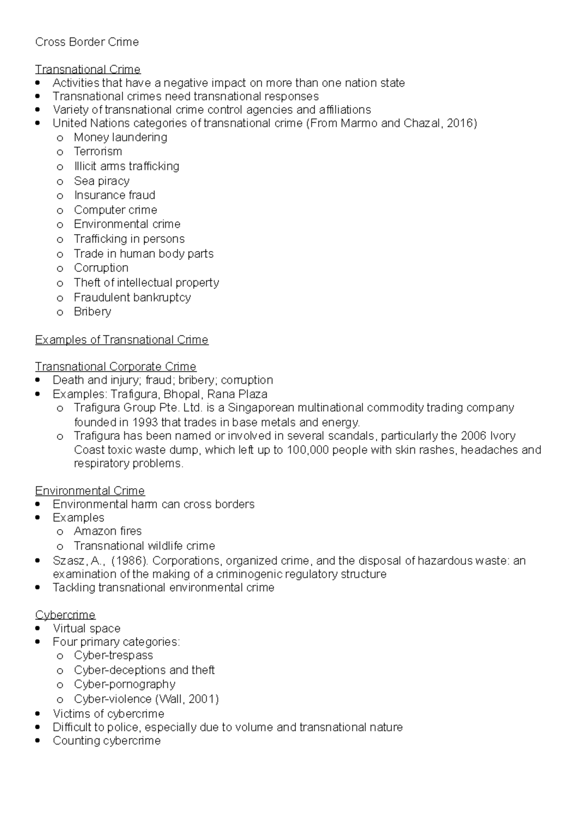 Cross Border Crime - 1st Year Module - Cross Border Crime Transnational ...
