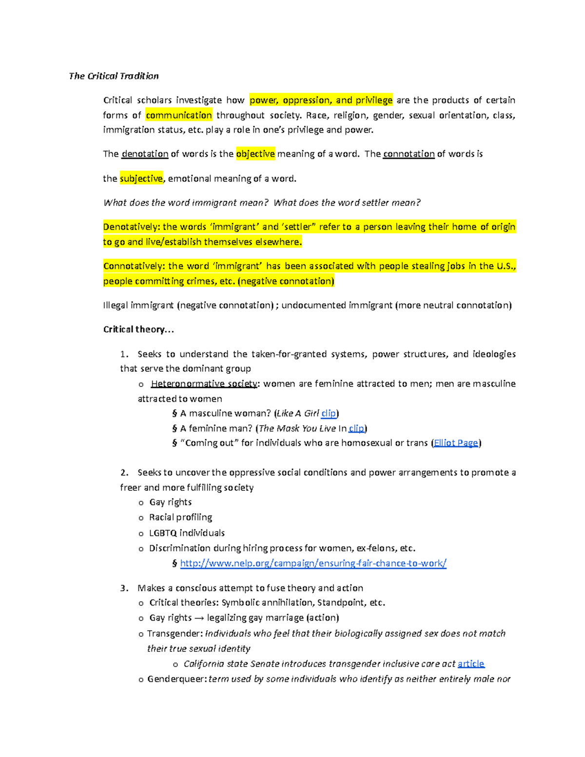 COM 30 Notes Pt. 2 - The Critical Tradition Critical scholars ...