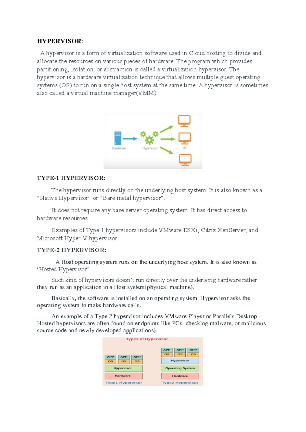 Hypervisor - HYPERVISOR: A hypervisor is a form of virtualization ...