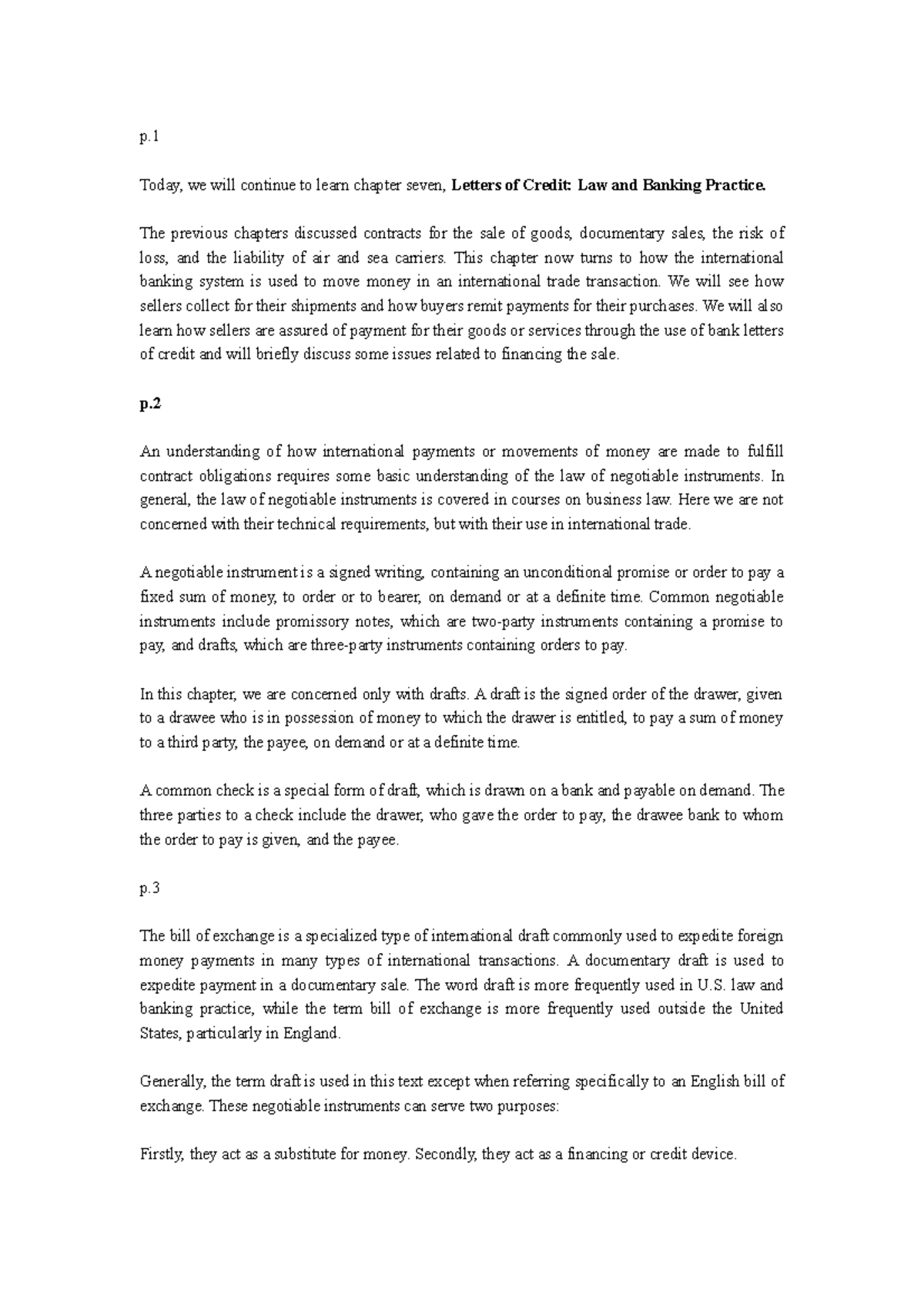 IBL07 - Business law Course script - p. Today, we will continue to ...