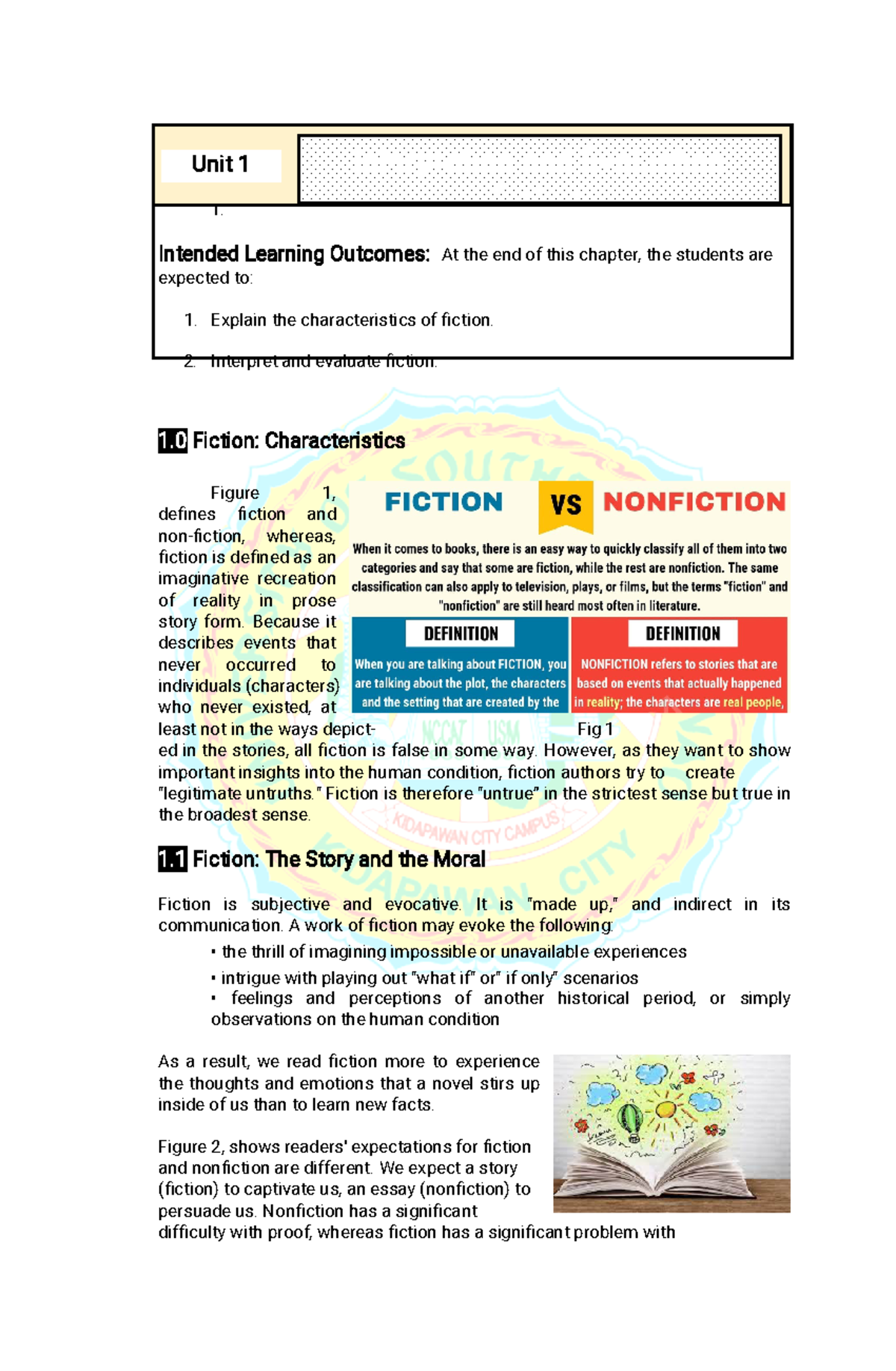 1 Interpreting and Evaluating Fiction 10 - tended Learninng Outcomes ...