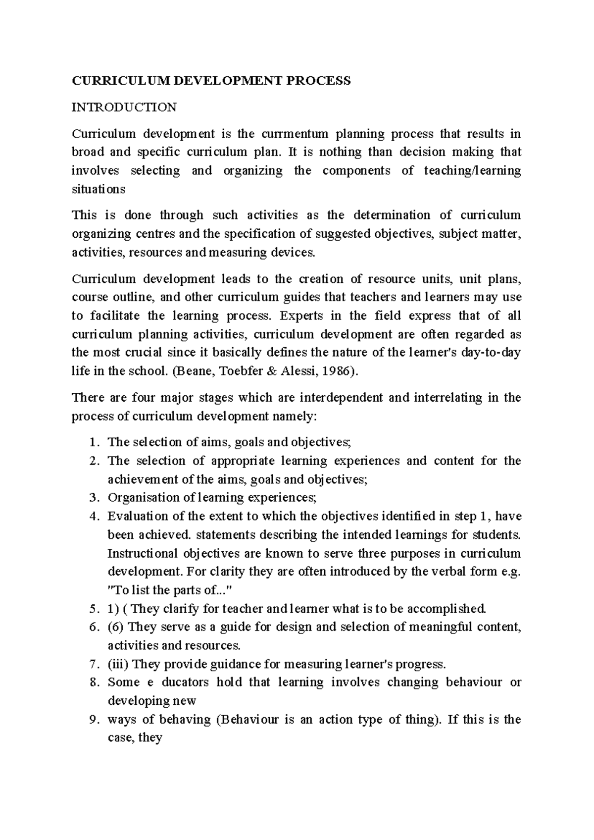 Curriculum Development Process - CURRICULUM DEVELOPMENT PROCESS ...
