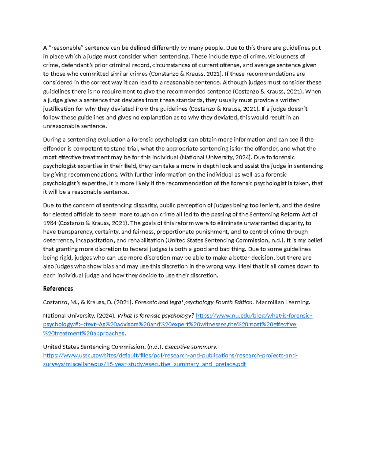 5-1 Discussion - Sentencing and Reasonableness - A “reasonable ...