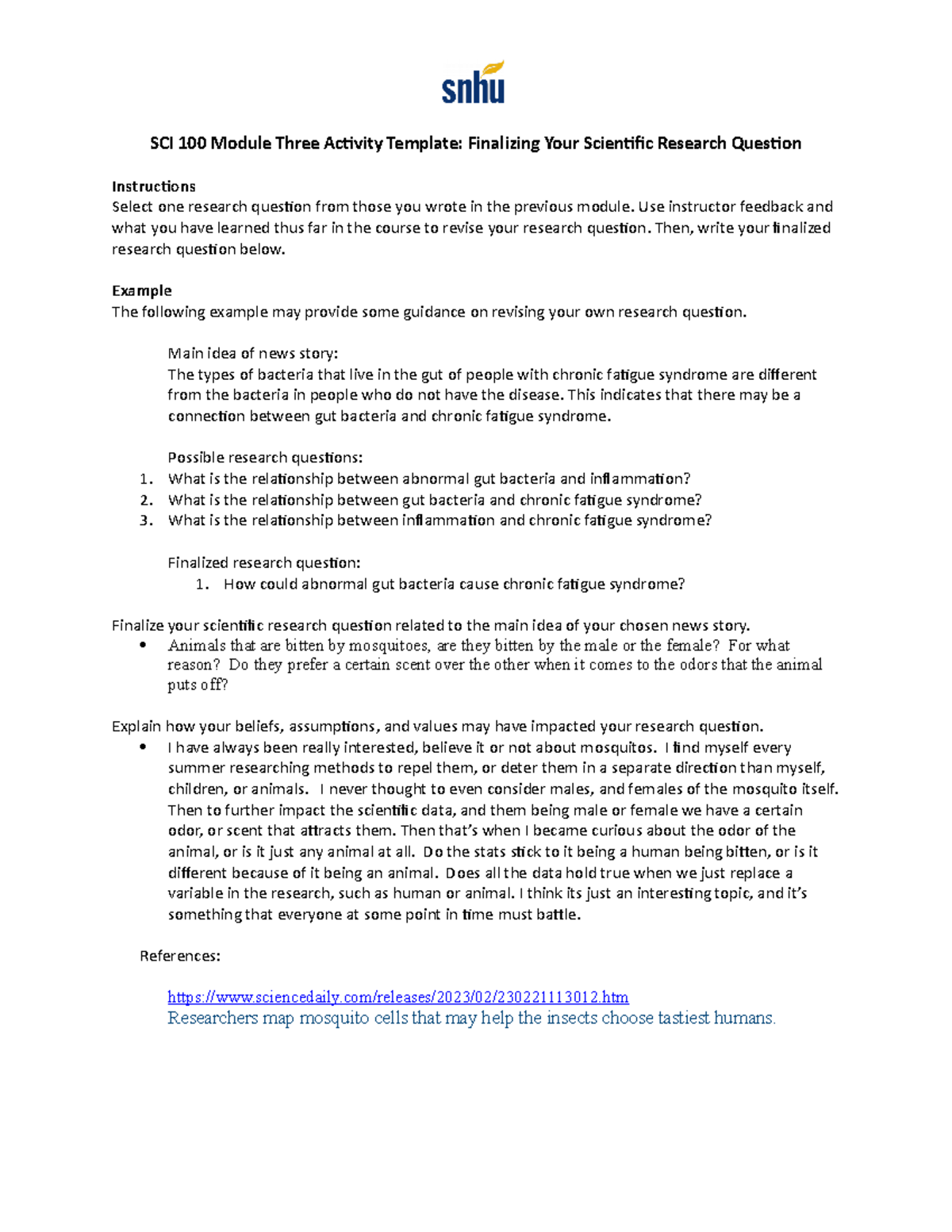 Mod 3 Soc - MOD 3 ASSIGNENT - SCI 100 Module Three Activity Template ...