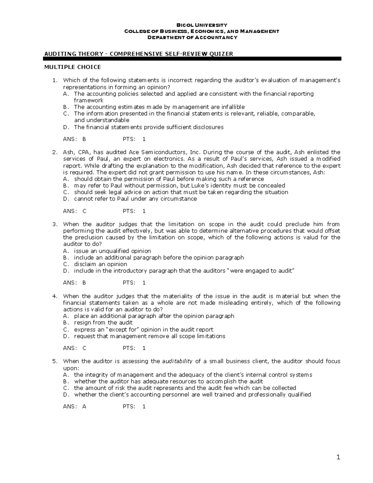 444325236 AUD Theory Comprehensive SELF Review Quizzer MC pdf - Bicol ...
