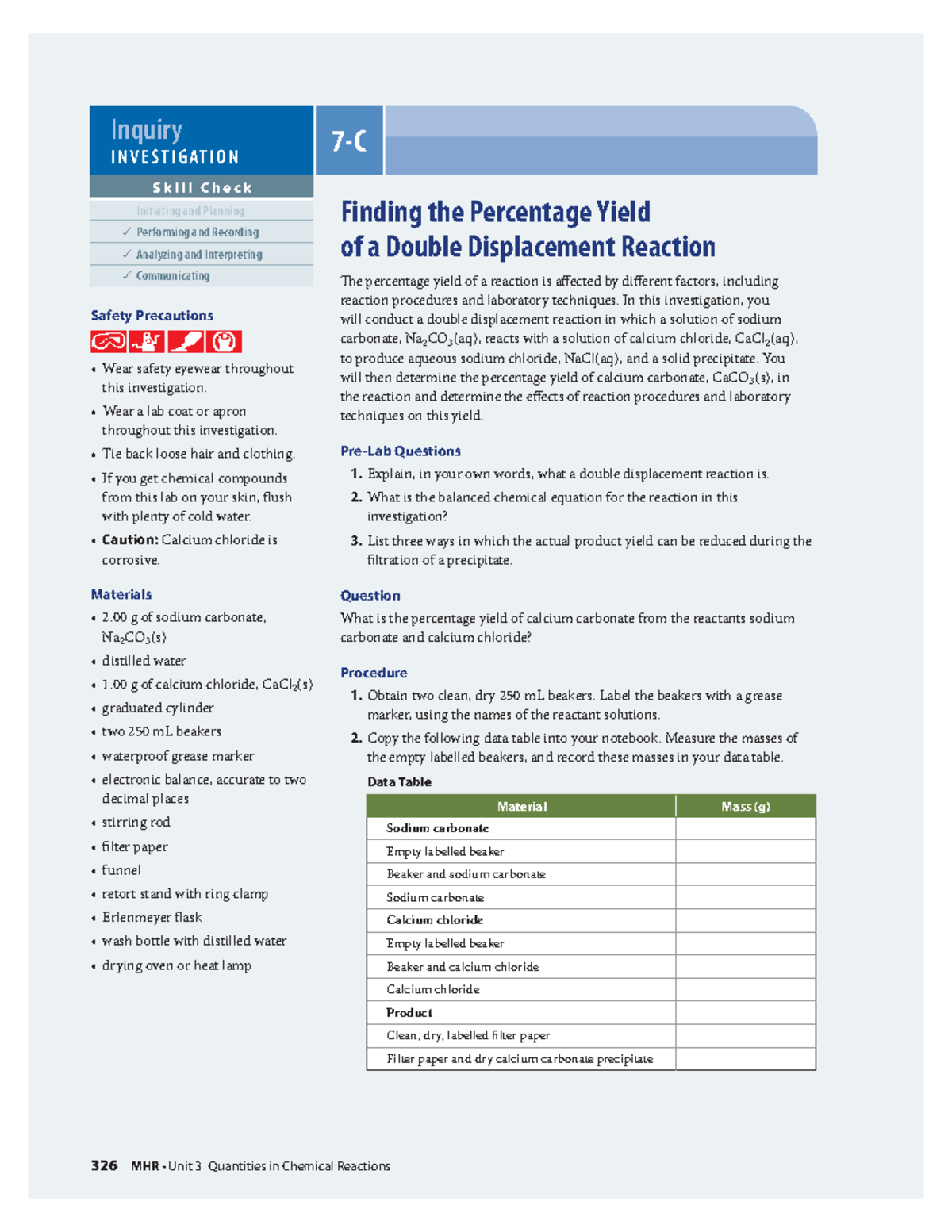 U2L11 Percent Yield Lab - Finding the Percentage Yield of a Double ...