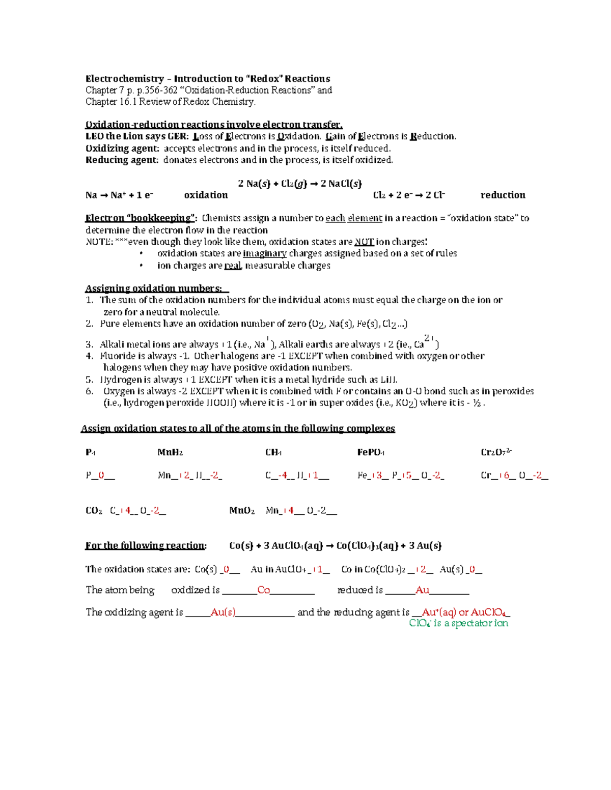 Redox Introduction - Electrochemistry – Introduction to “Redox ...