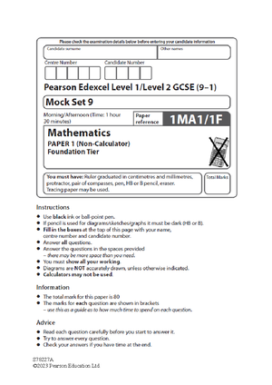 0s2 8MA0-21 Statistics - Mock set 2 mark scheme (pdf) - Mark Scheme ...