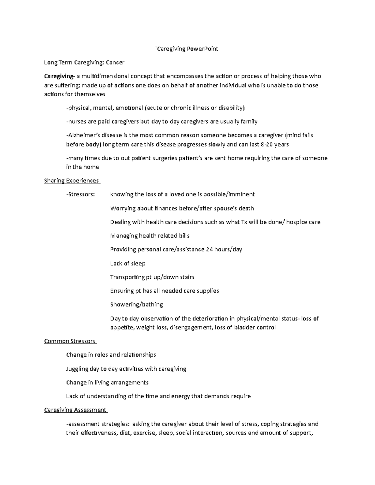 Caregiving ppt - `Caregiving PowerPoint Long Term Caregiving: Cancer ...