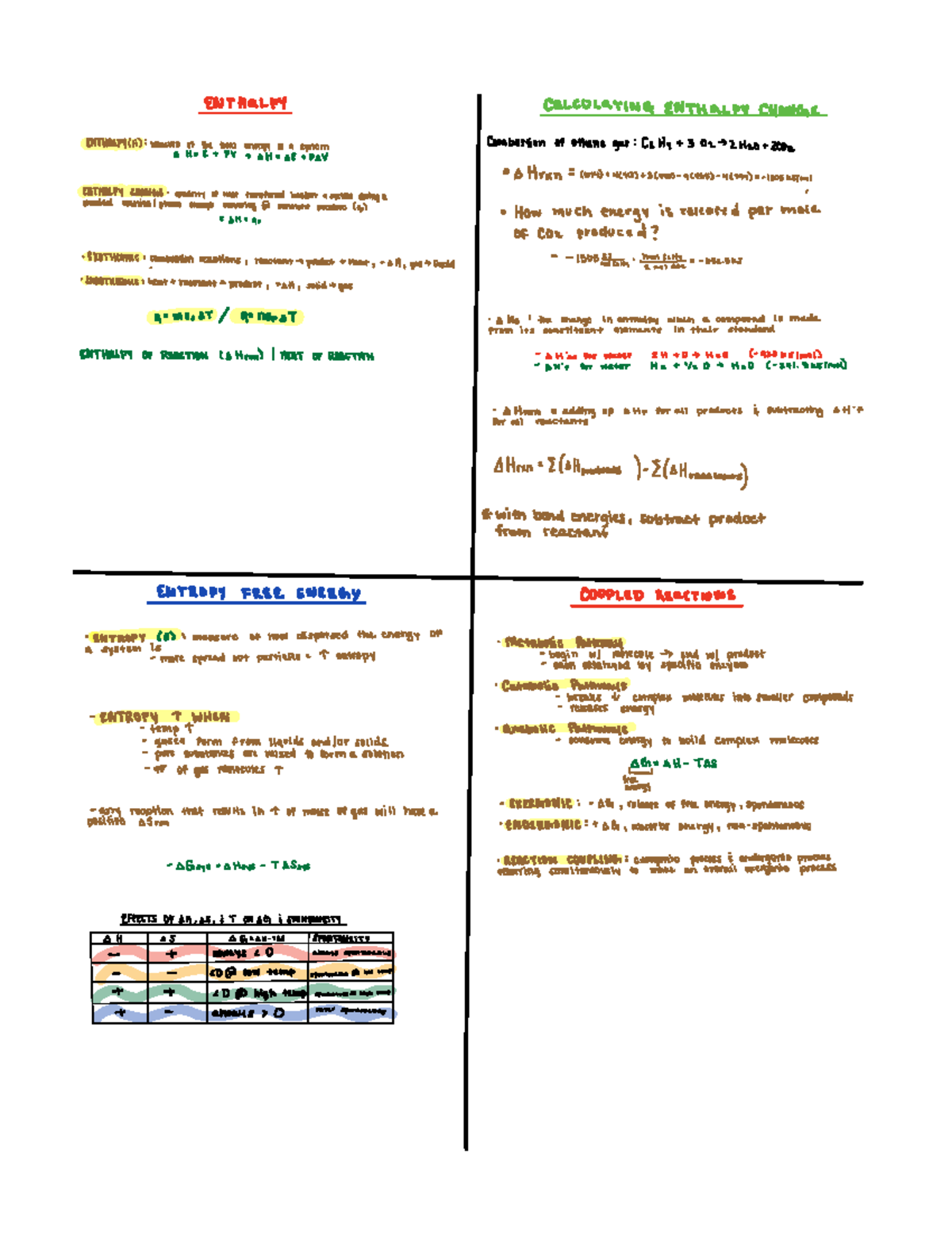 Thermochemistry Notes (2-21) - ENTHALPY CALCULATING ENTHALPY CHANGE ...
