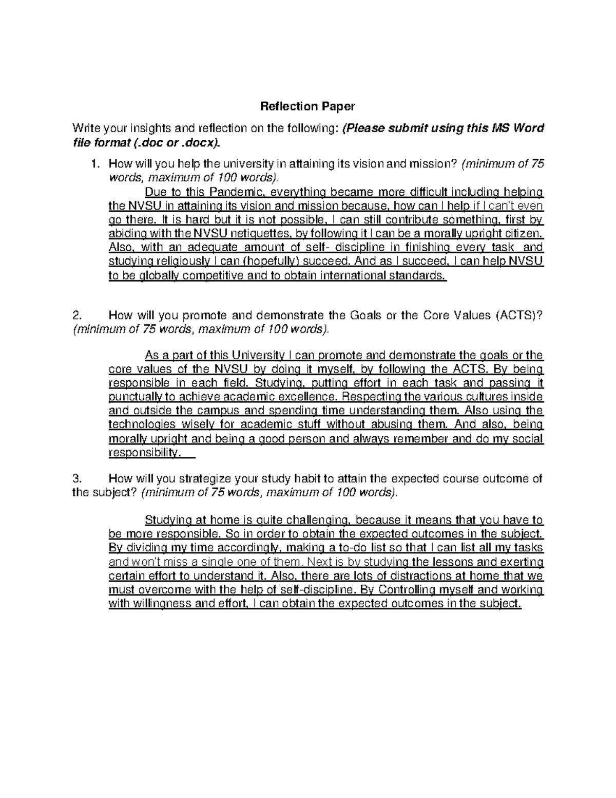 Module 1 a.1 Geelec 3 - earth and ecosystem - Reflection Paper Write ...