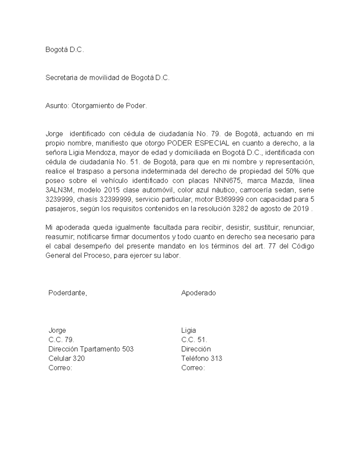 Poder traspaso vehiculo I - Bogotá D. Secretaria de movilidad de Bogotá ...