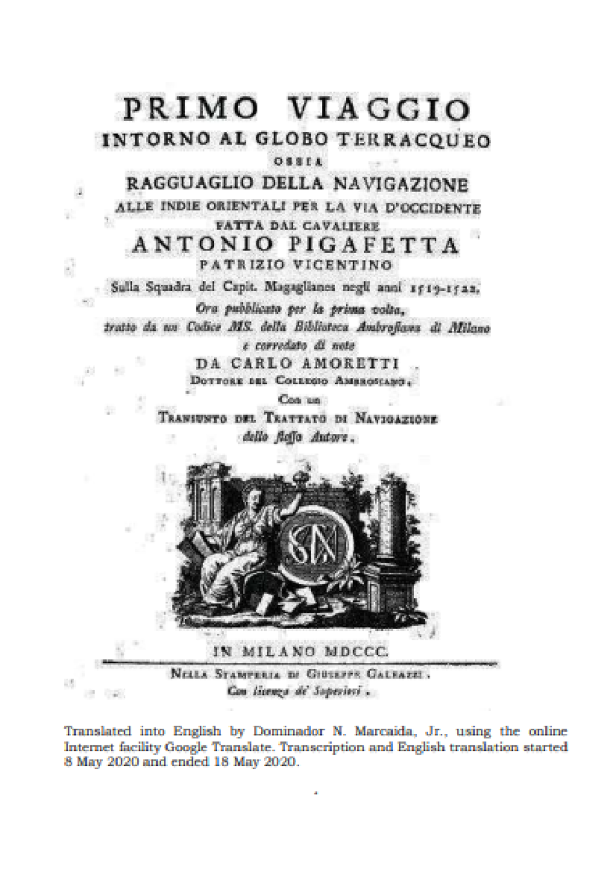 The First Voyage Around the World - From the exit from the Strait to ...