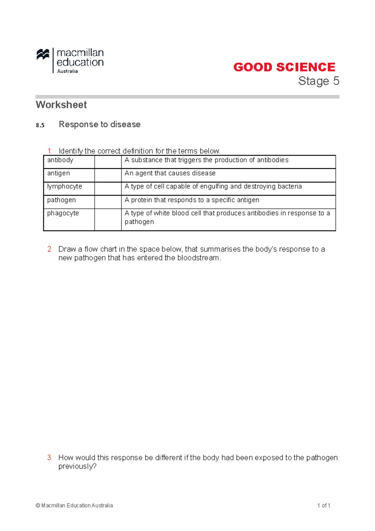 8 5 Good Sci 5 WS - wgreref - GOOD SCIENCE Stage 5 Worksheet 8 Response ...