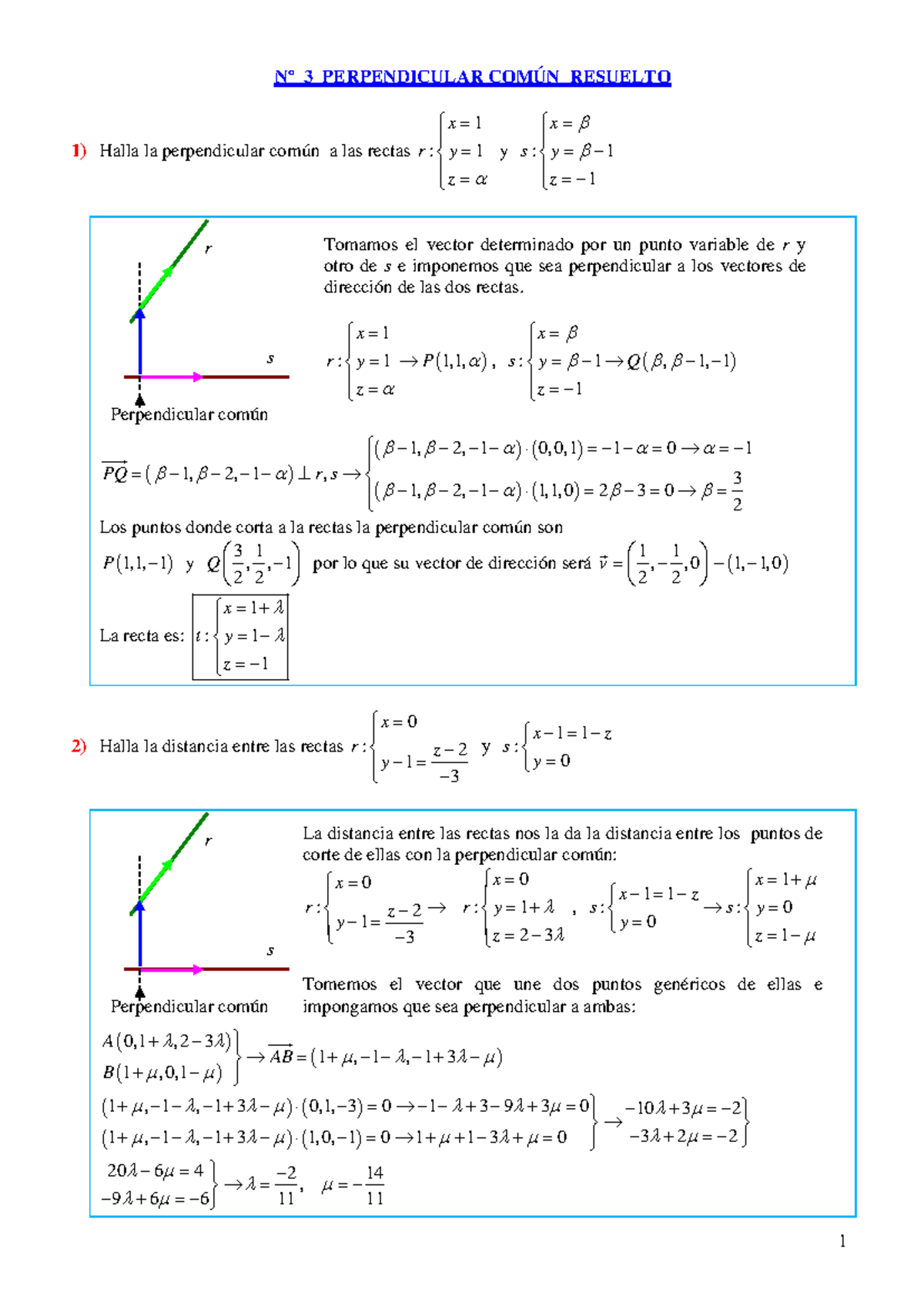 3- Resuelto Perpendicular Común - 1 Nº 3 PERPENDICULAR COMÚN RESUELTO ...