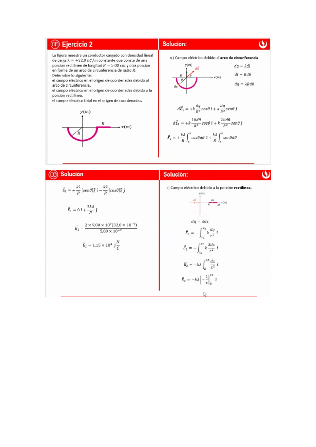 Ejercicios dd1 fisica 2 - T Ejercicio 2 Solución: La figura muestra un ...