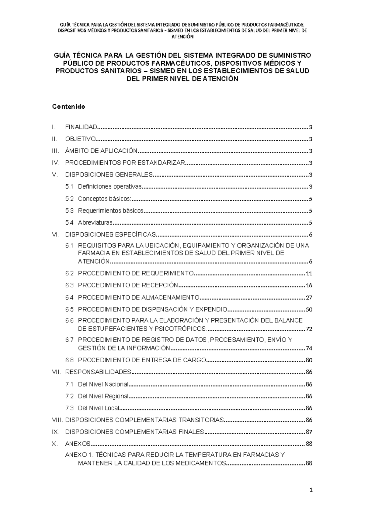 Guía Técnica para la gestión del Sismed en EESS 1er nivel abril 2019 ...