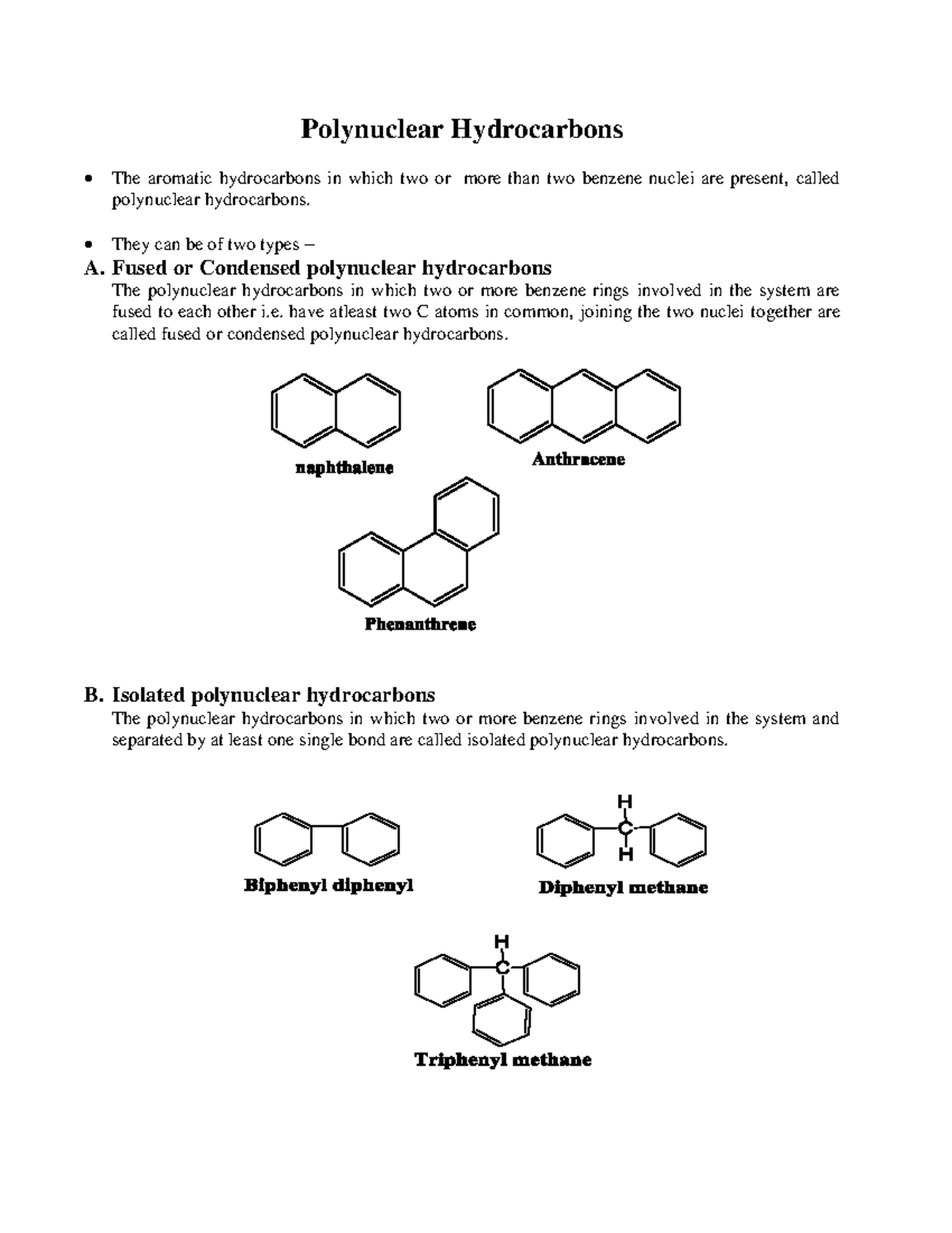 Polynuclear-Hydrocarbons-Naphthalene - Polynuclear Hydrocarbons The aromatic hydrocarbons in ...