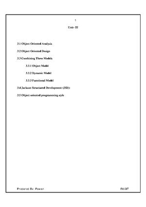 OOSD UNIT 1 - OOSD UNIT -1 NOTES - Object Oriented System Design (KCS ...