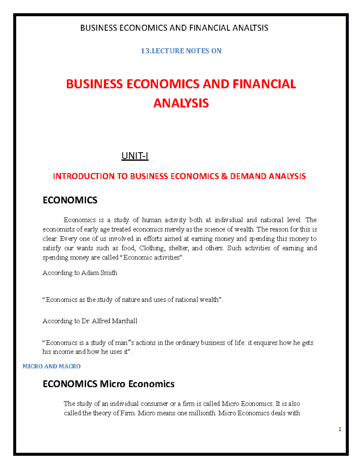 BEFA Notes - find somewhere in internet - 13 NOTES ON BUSINESS ...