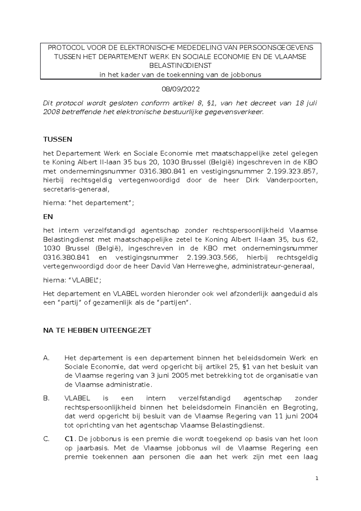 Protocol WSE Vlabel jobbonus cnlmnu - PROTOCOL VOOR DE ELEKTRONISCHE ...