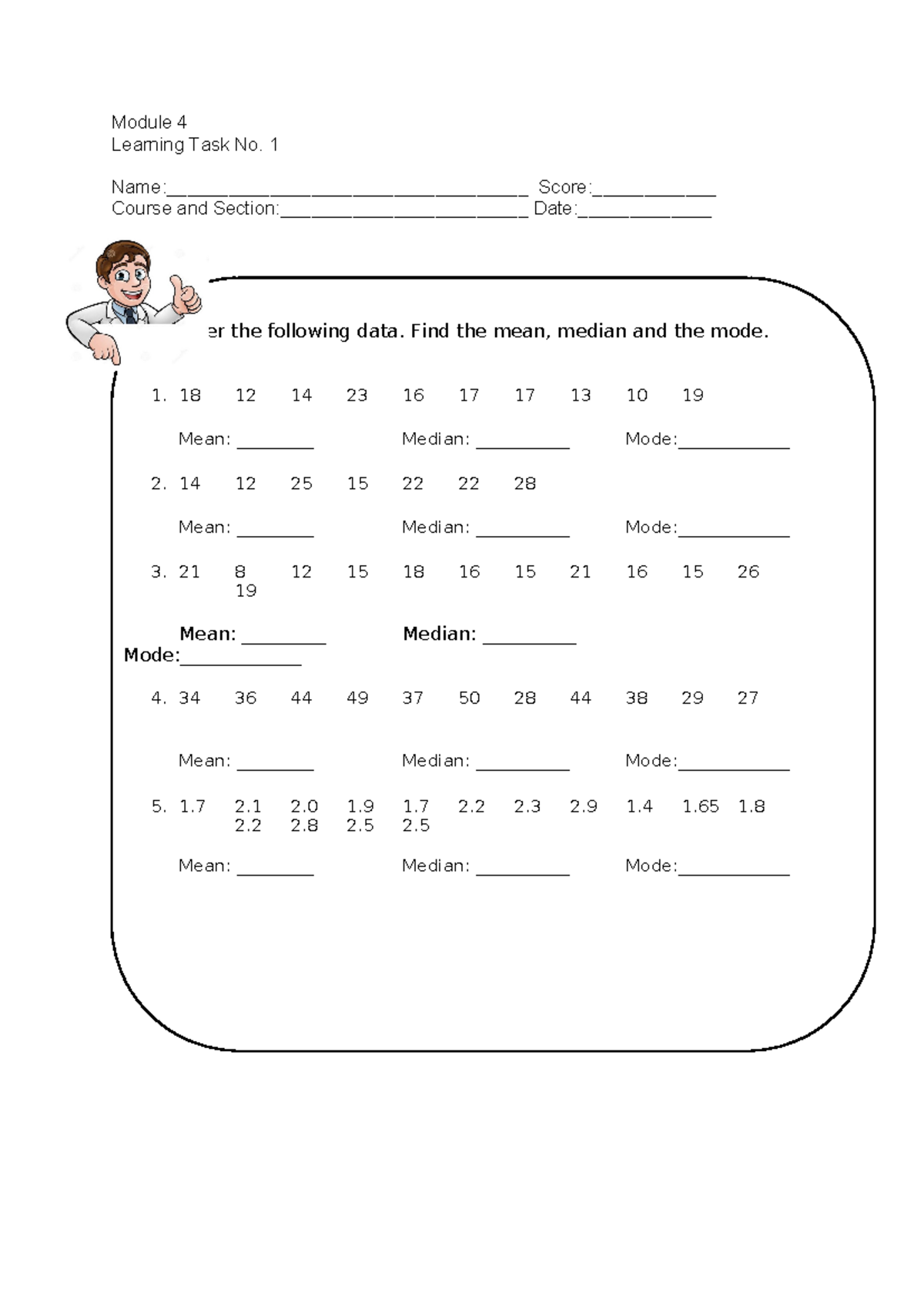 Module 4 and 5 activity - Assessment in learning - Module 4 Learning ...