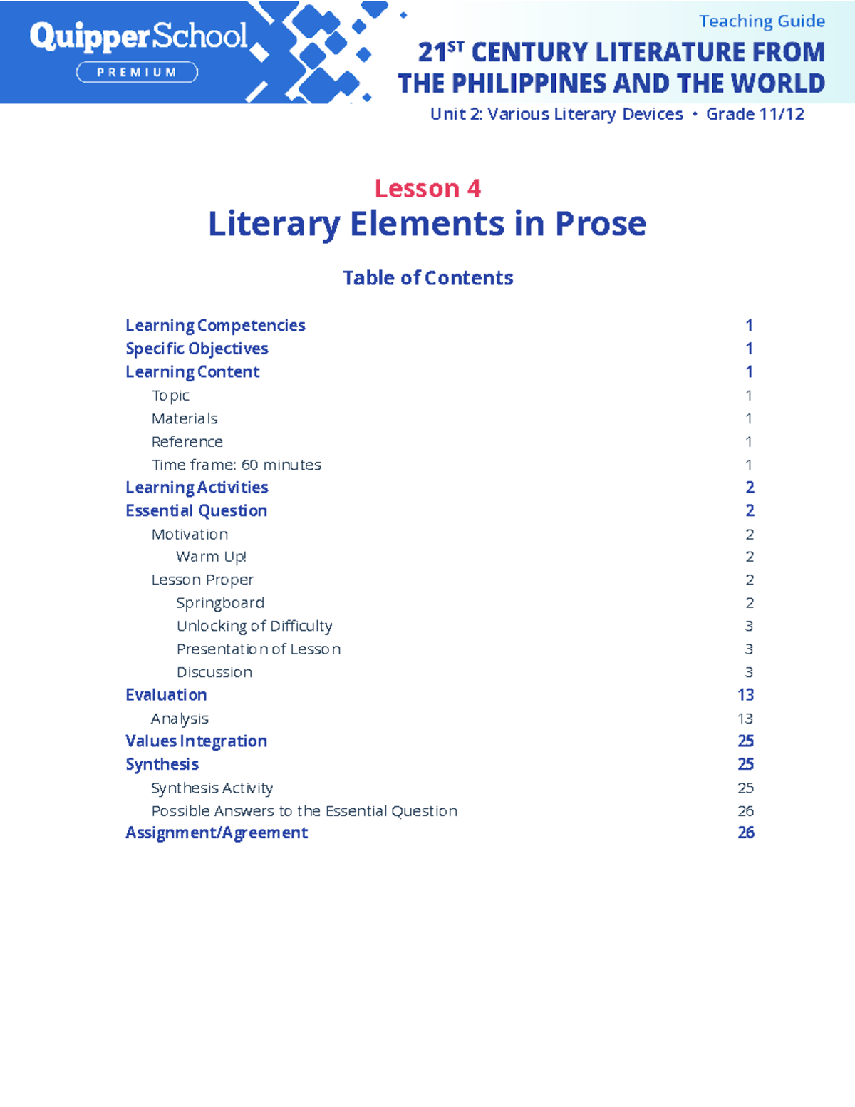 21st UNIT 2 Lesson 4 - wuz w - Literary Elements in Prose - Lesson ...