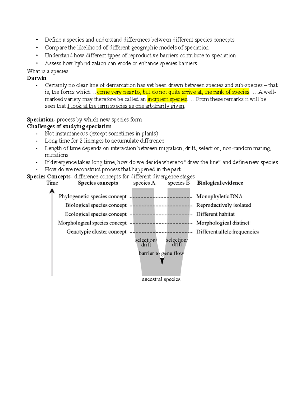 Unit 2 Week 8 Notes - Unit 2 Week 8 Study Guide - Define a species and ...