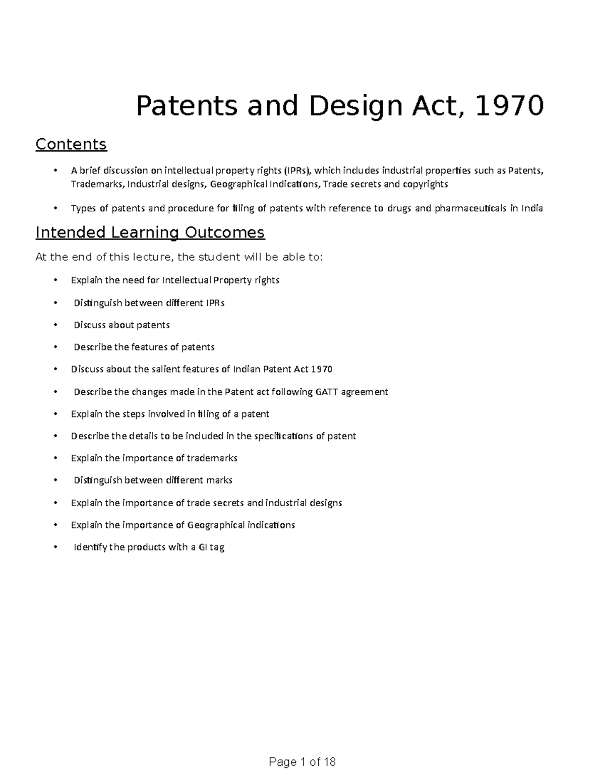 Chapter - 5 Patents and Design Act - Patents and Design Act, 1970 ...