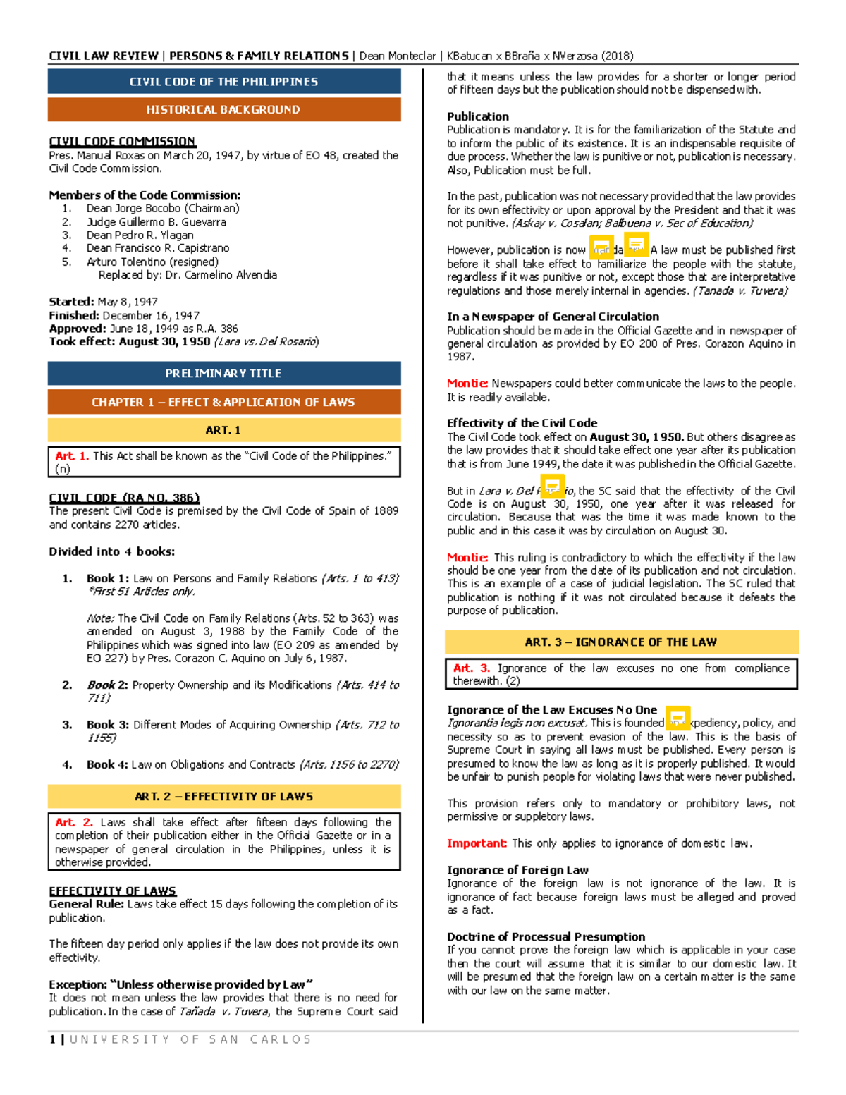 Person Family Relation Law Reviewer - CIVIL CODE OF THE PHILIPPINES ...
