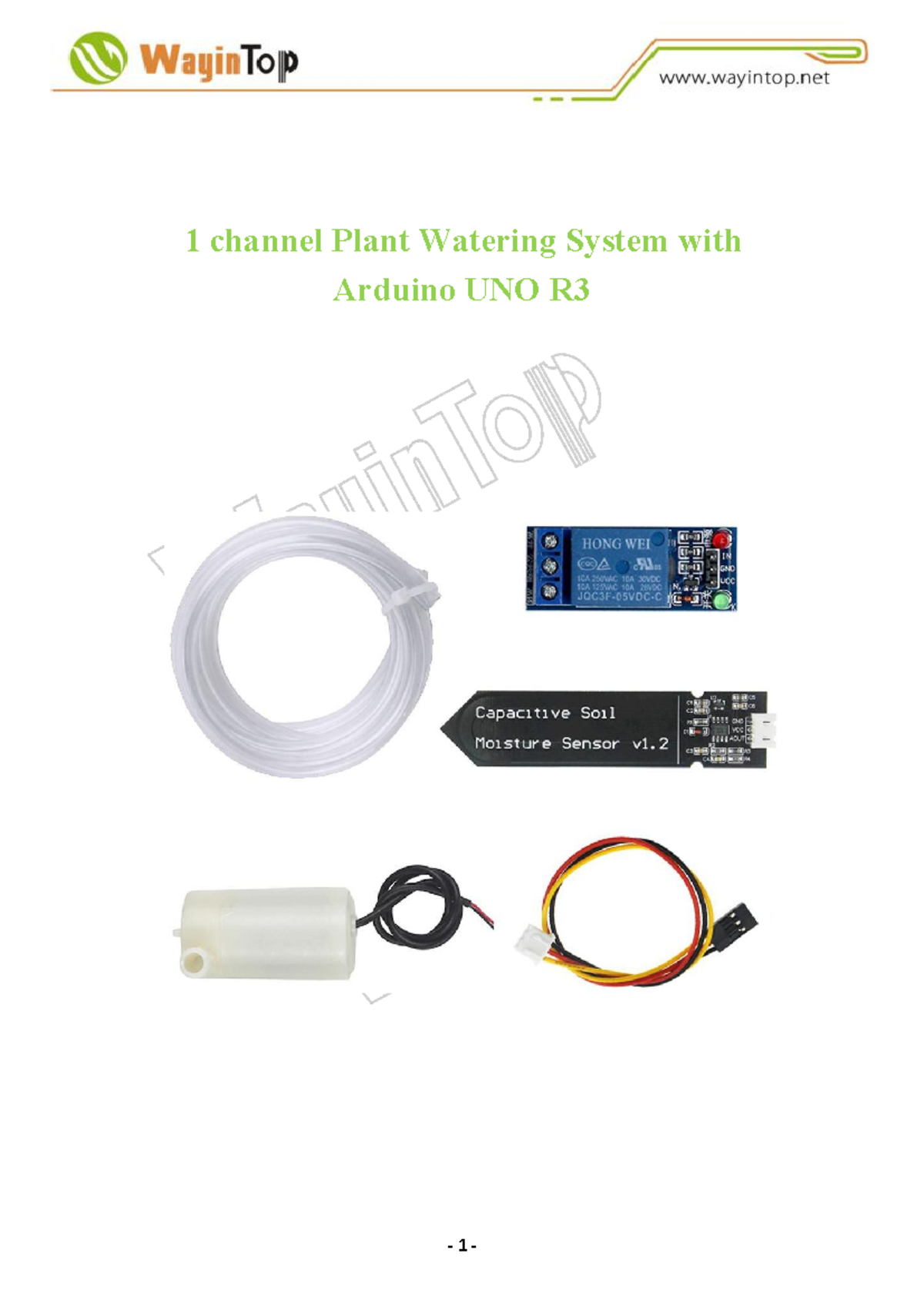 1 channel Plant Watering System with Arduino UNO R3 and ESP8266 - 1 ...