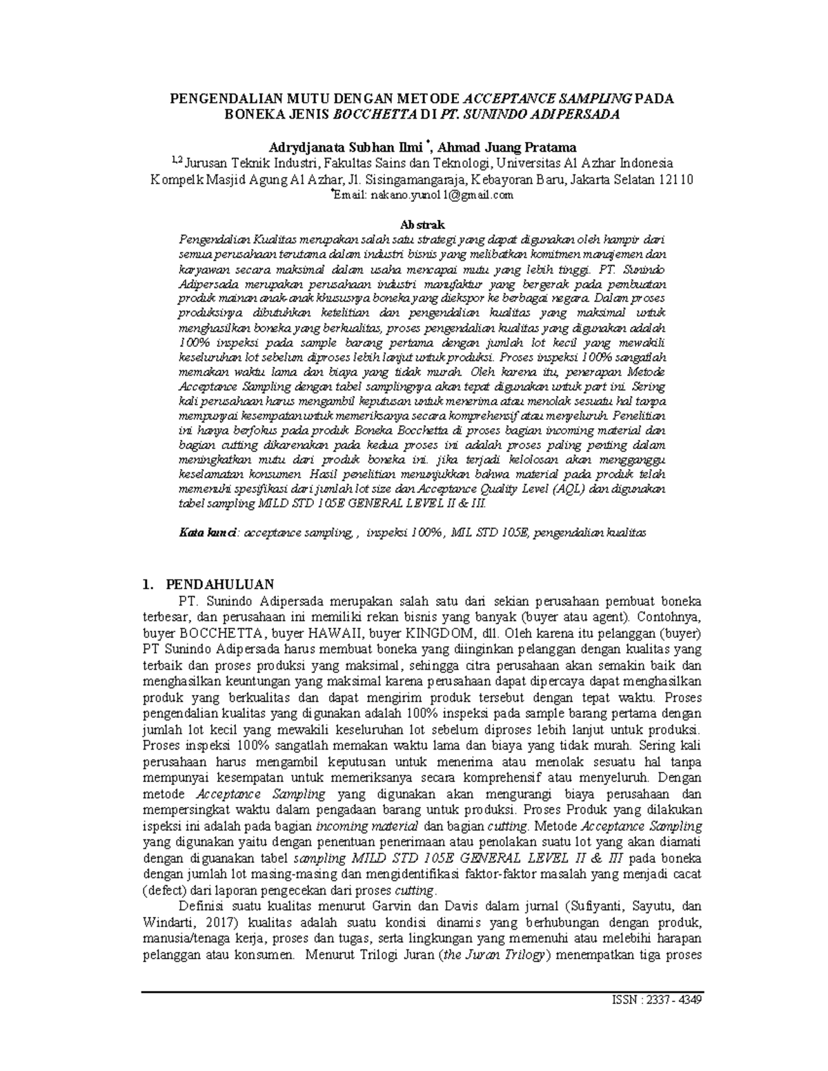 Ienaco 51 - Adrydjanata Subhan Ilmi , Ahmad Juang Pratama - Pengendalian MUTU Dengan Metode ...