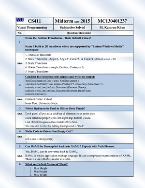 Cs411 Midterm MCQs With References By Moaaz - CS411 Visual Programming Solved MCQS For Midterm ...