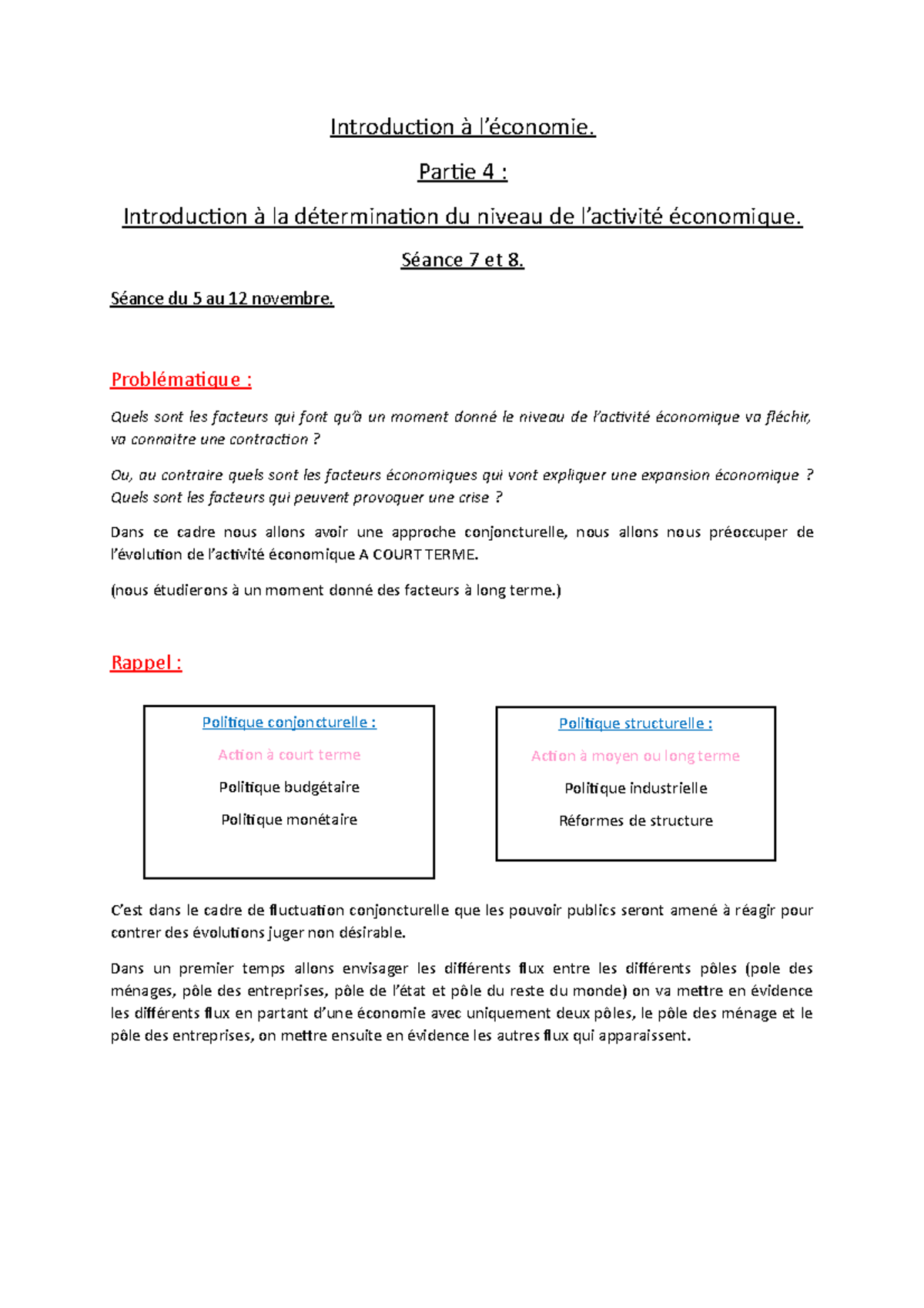 Economie Chapitre 4 (séance 7 et 8) - Introduction aux systèmes ...