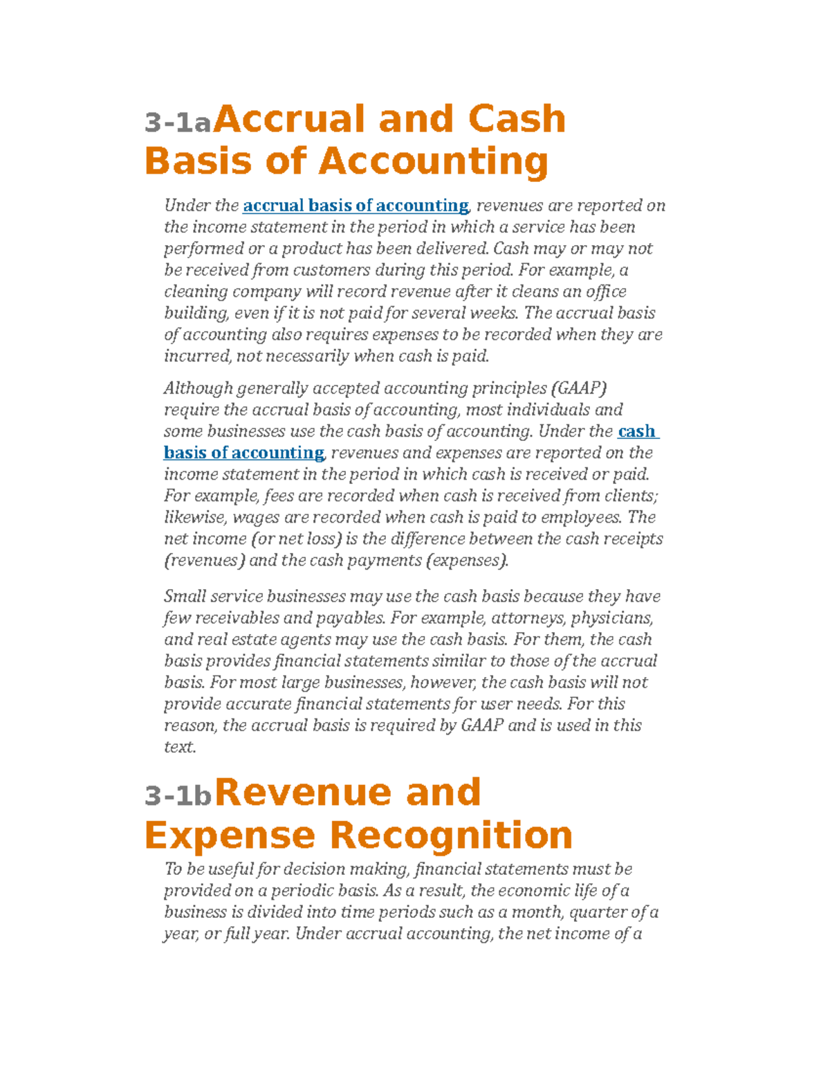 Module 2 notes - 3-1aAccrual and Cash Basis of Accounting Under the ...