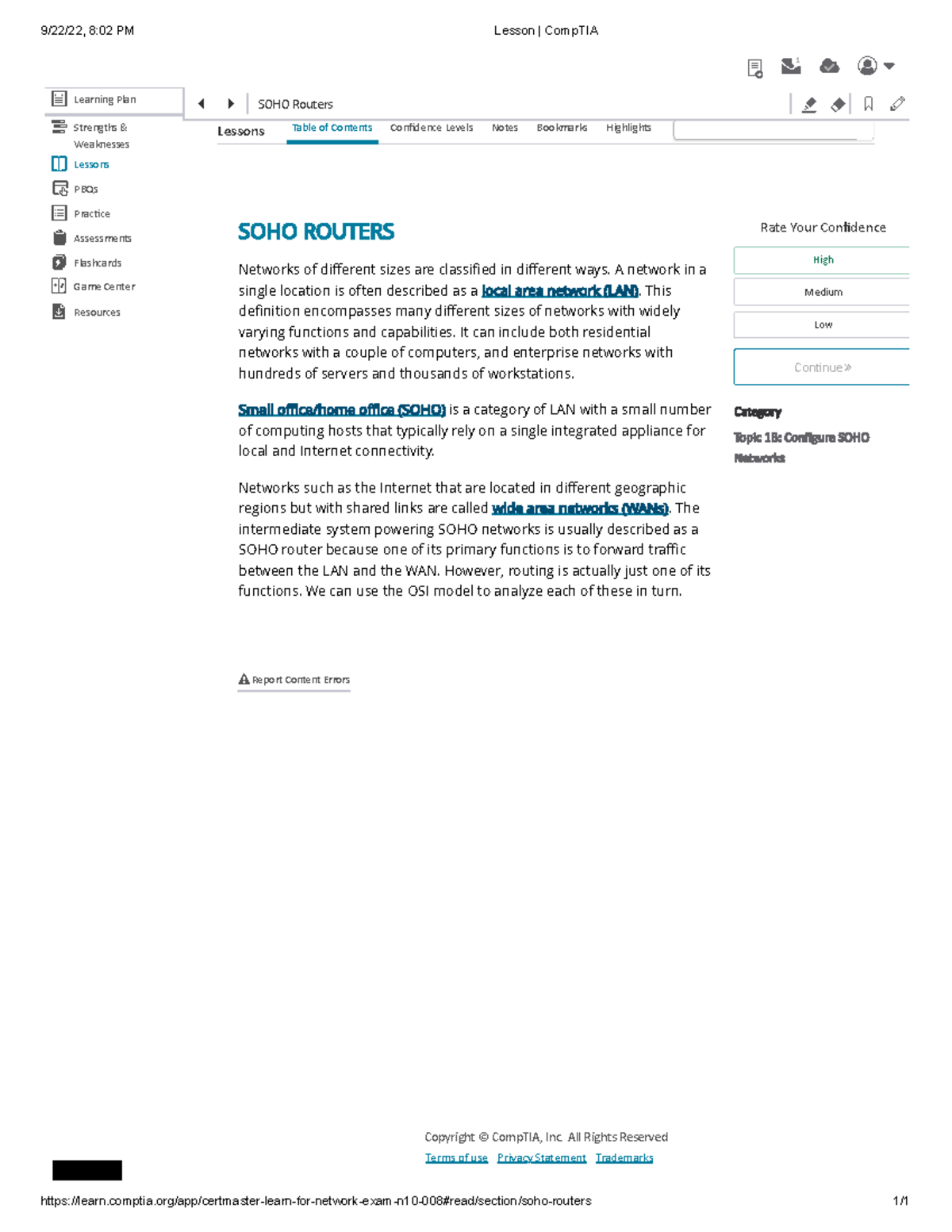 WGU C480 Chapter 1 14 - 9/22/22, 8:02 PM Lesson | CompTIA - Studocu