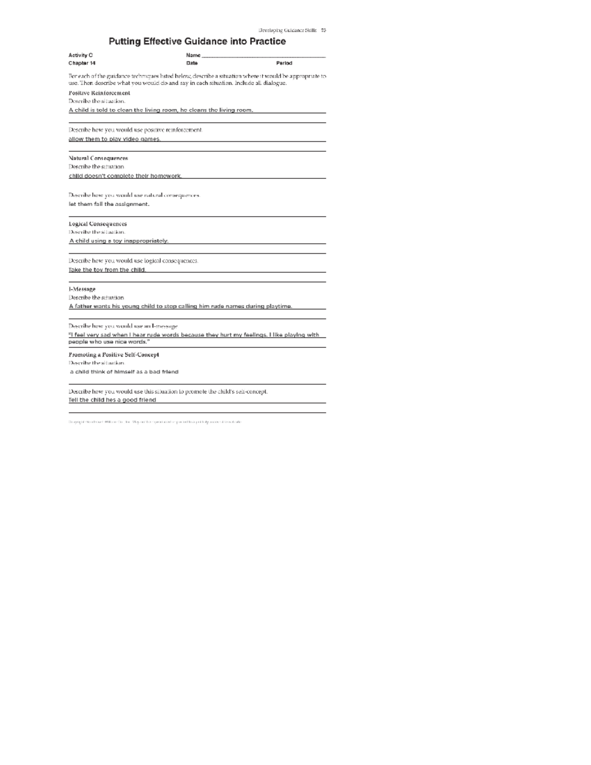 Practice-for-Guidance Worksheet - EDEC 342 - Studocu