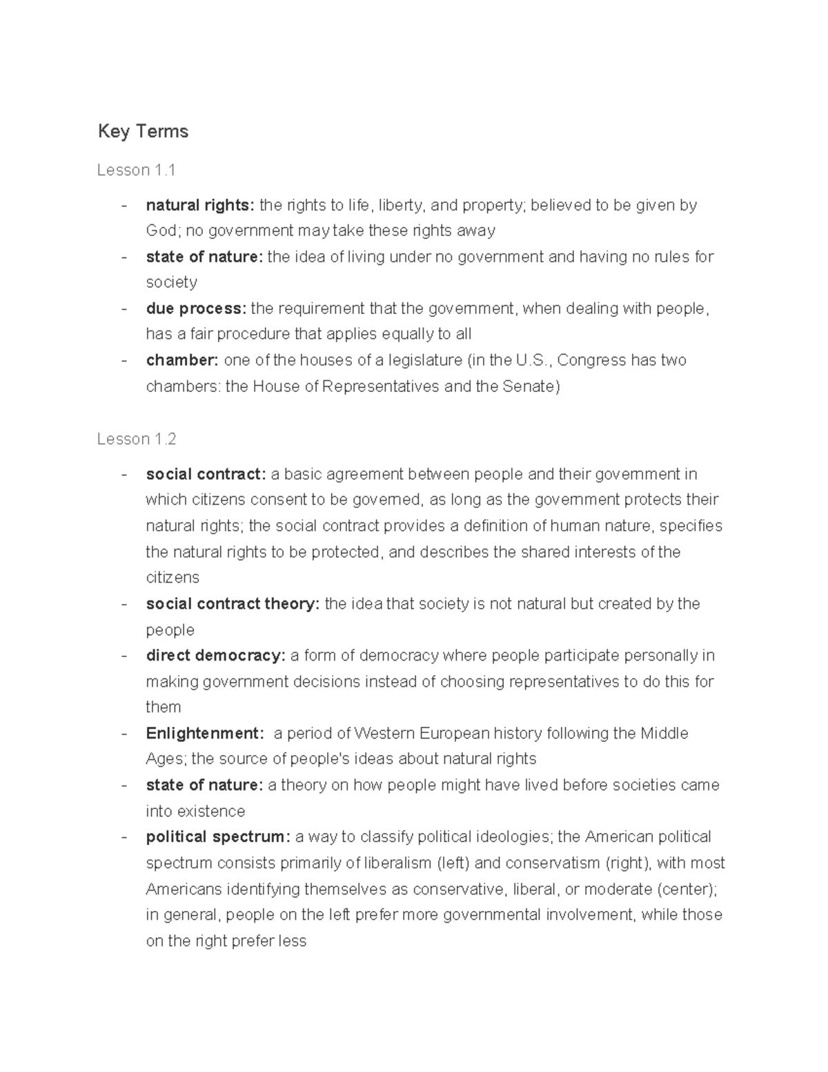 Key Terms C963 (American Politics and the US Constitution) - Key Terms ...